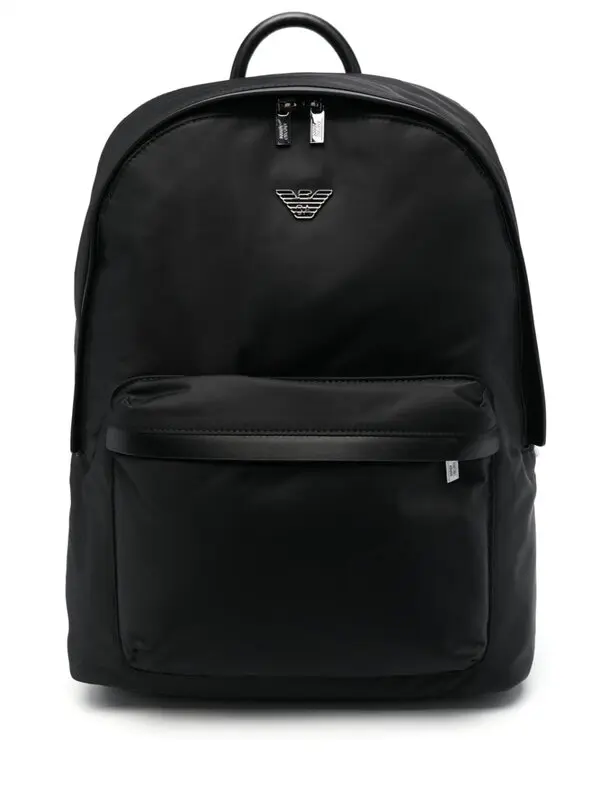 Emporio Armani Logo-plaque Backpack - Black