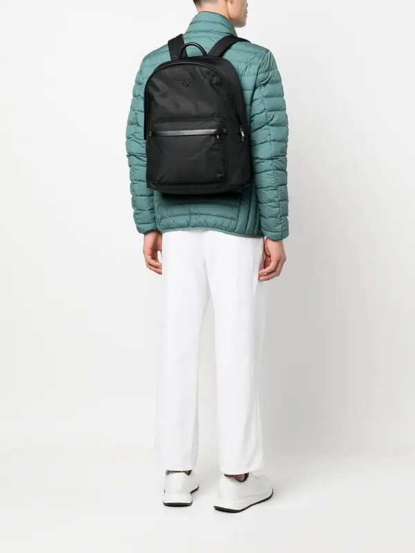 Emporio Armani Logo-plaque Backpack - Black