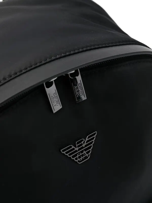 Emporio Armani Logo-plaque Backpack - Black