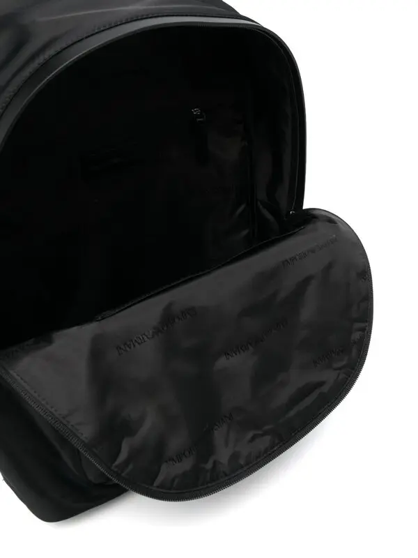 Emporio Armani Logo-plaque Backpack - Black