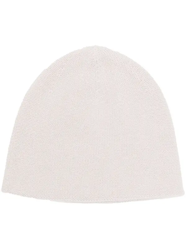 N.peal Double Layer Cashmere Beanie - Neutrals