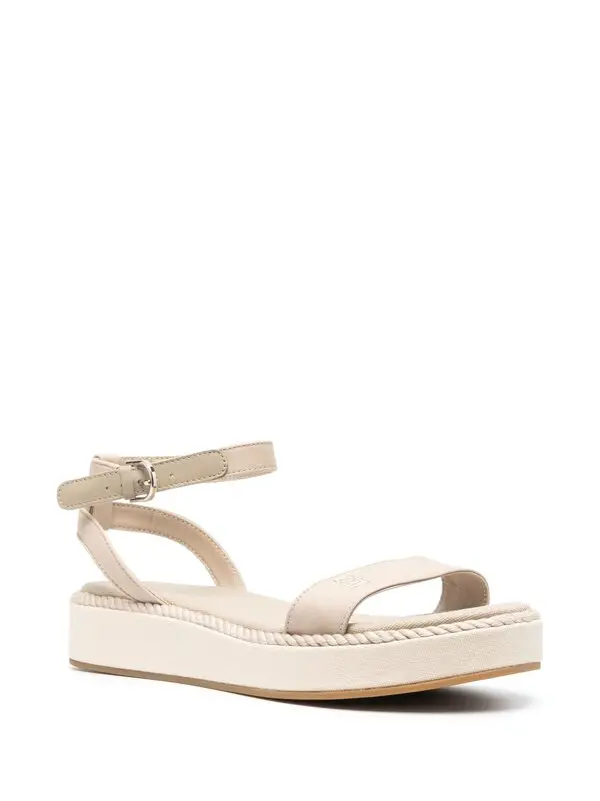 Tommy Hilfiger Embroidered Logo Platform Sandals - Green