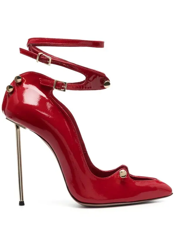 HARDOT 120mm High-shine Bar-pin Pumps - Red