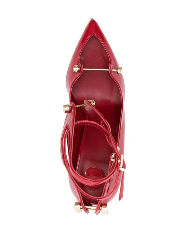 HARDOT 120mm High-shine Bar-pin Pumps - Red