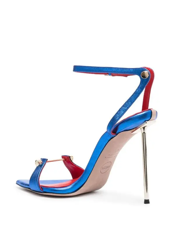 HARDOT 125mm Bar-pin Detail Sandals - Blue