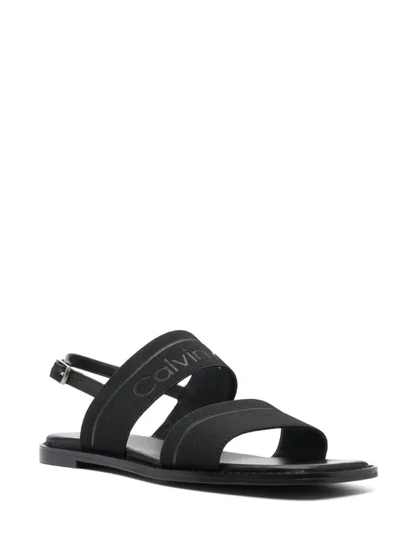 Calvin Klein Debossed-logo Leather Sandals