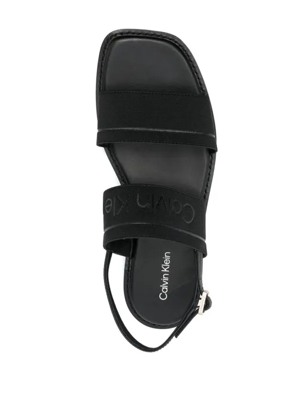 Calvin Klein Debossed-logo Leather Sandals