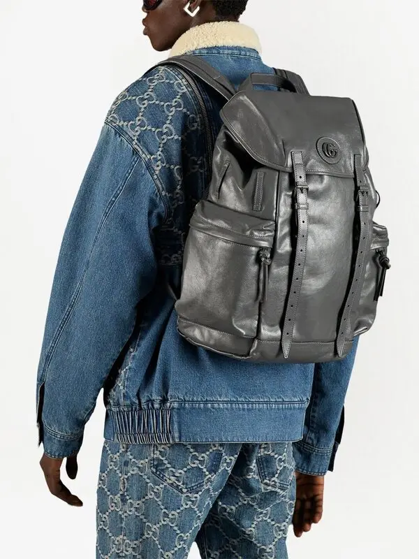 Gucci Logo-plaque Leather Backpack