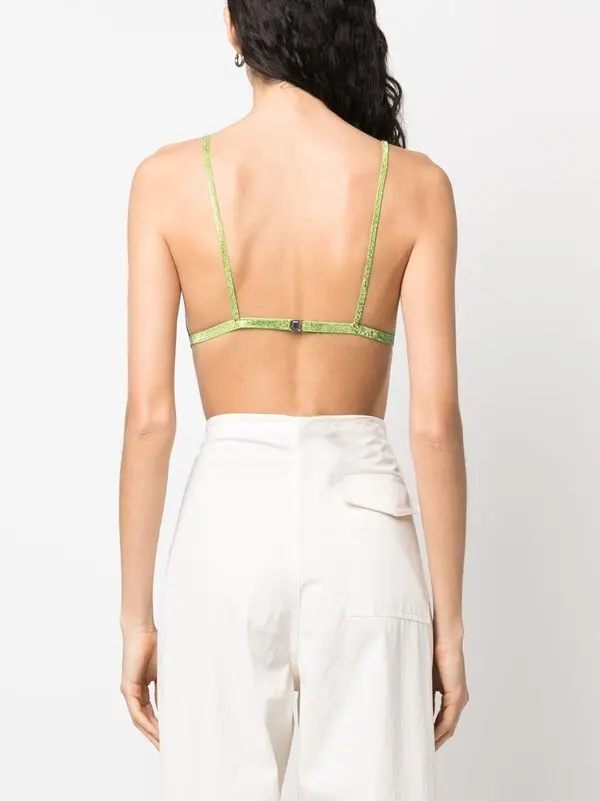 NUE Rhinestone Embellished Triangle Bra Top