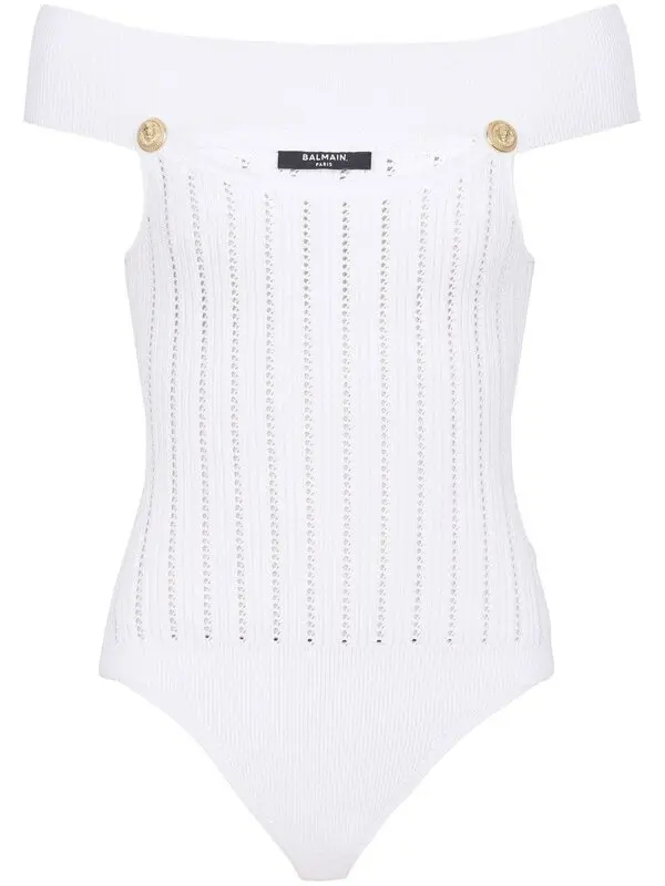 Balmain Openwork Knit Bodysuit