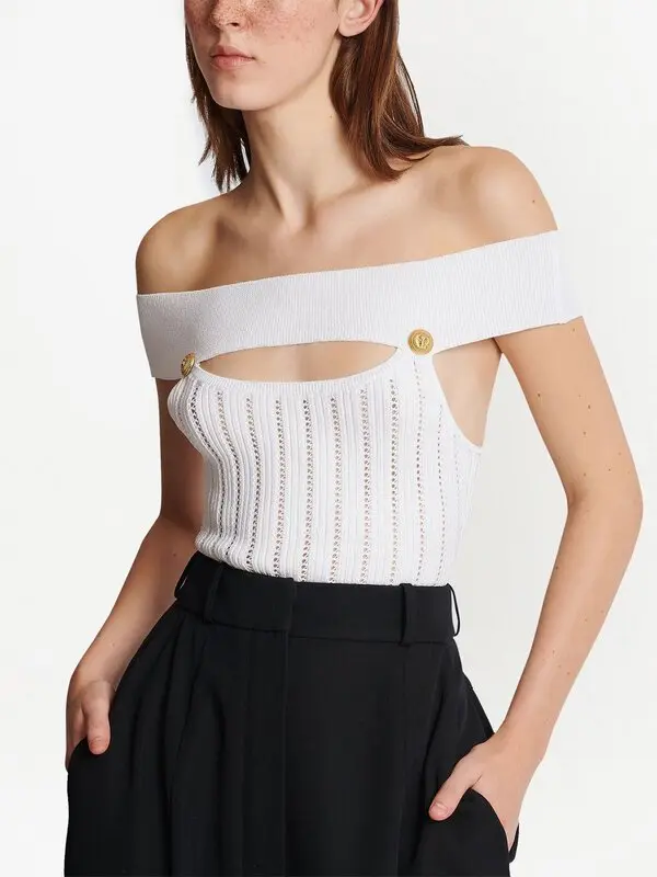 Balmain Openwork Knit Bodysuit