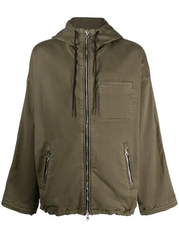 DIESEL® Logo-embroidered Hooded Jacket