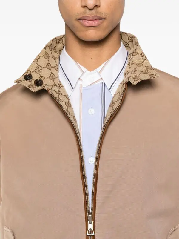 Gucci Gg Supreme-canvas Reversible Jacket - Brown
