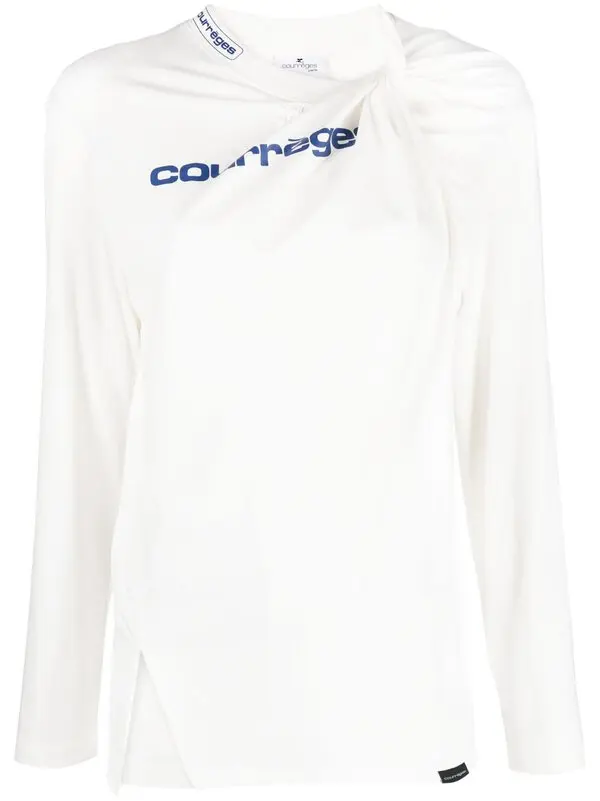 COURREGES Double-layer Asymmetric Jersey - White