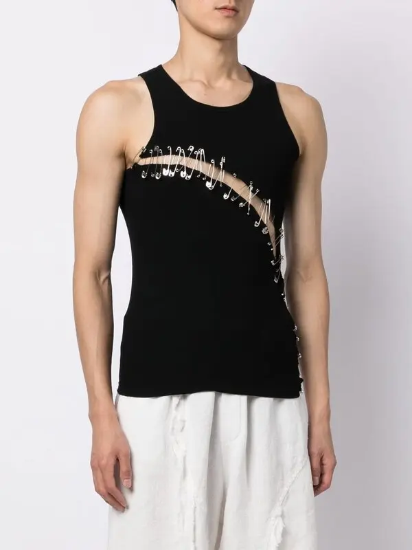 Natasha Zinko Cut-Out Afety-Pin Detail Vet - Black | Editorialist