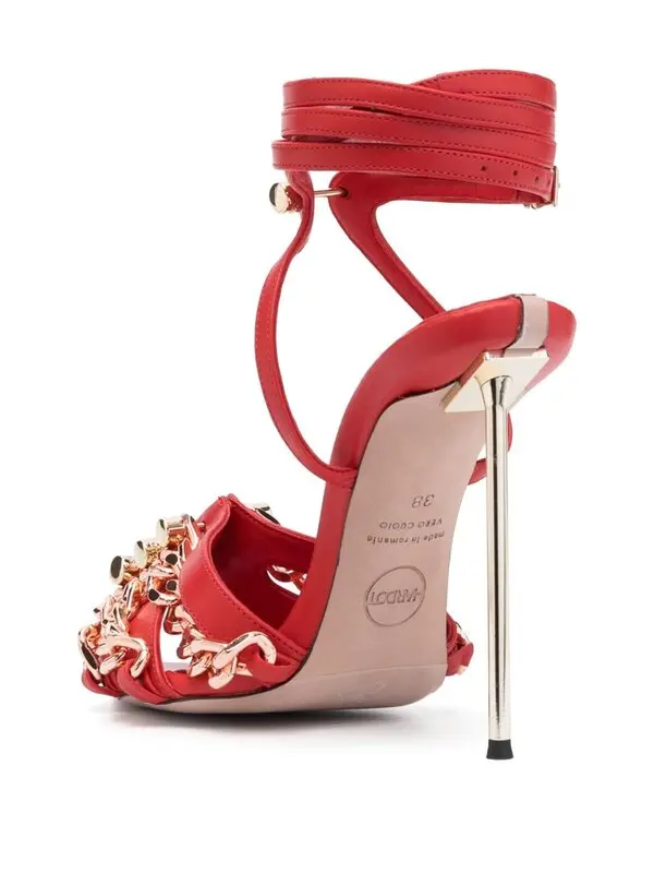 HARDOT 120mm Chain-link Detail Sandals - Red