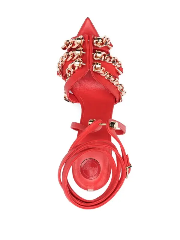 HARDOT 120mm Chain-link Detail Sandals - Red