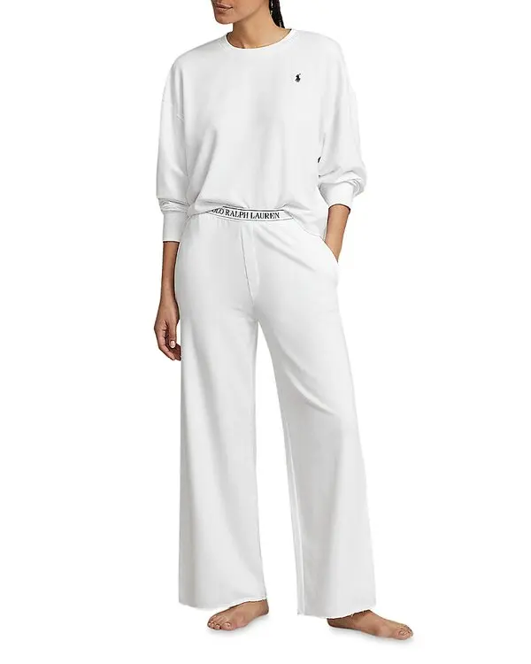 Polo Ralph Lauren Sweatshirt & Wide Leg Pants Set - White Cloud