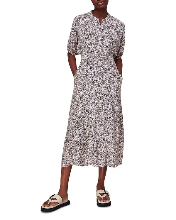 Whistles Dashed Leopard Midi Dress