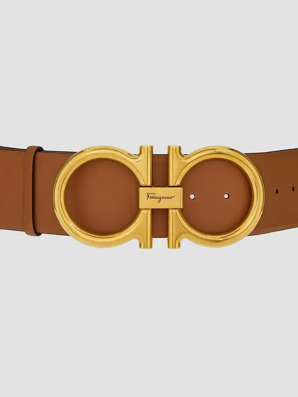 FERRAGAMO Oltre New Gancini Leather Belt - Sella