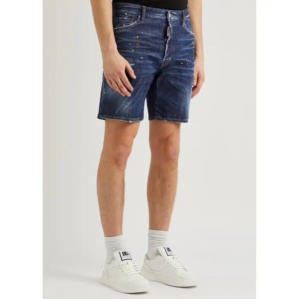 Dsquared2 Marine Distressed Stretch-denim Shorts