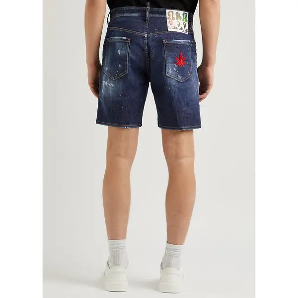 Dsquared2 Marine Distressed Stretch-denim Shorts