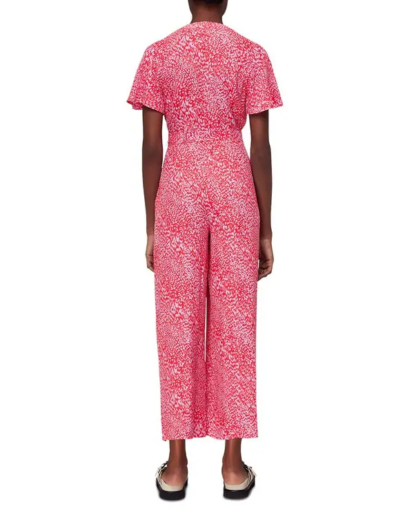 Whistles Diagonal Leopard Print Jumpsuit - Pink/multi
