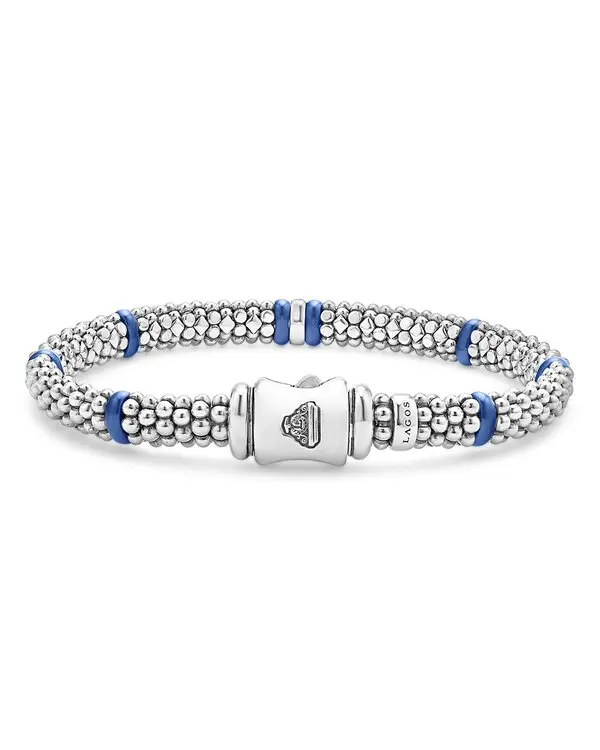 Lagos Diamond And Blue Caviar Bracelet - Blue/silver