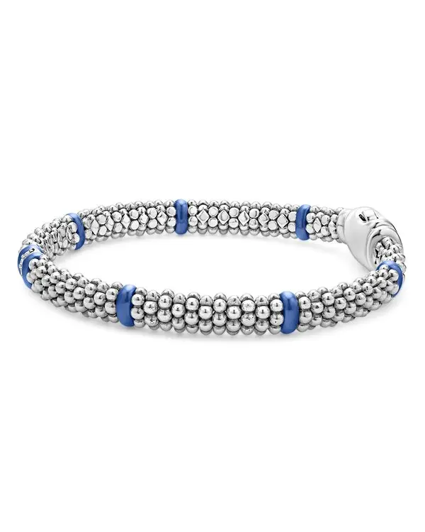 Lagos Diamond And Blue Caviar Bracelet - Blue/silver