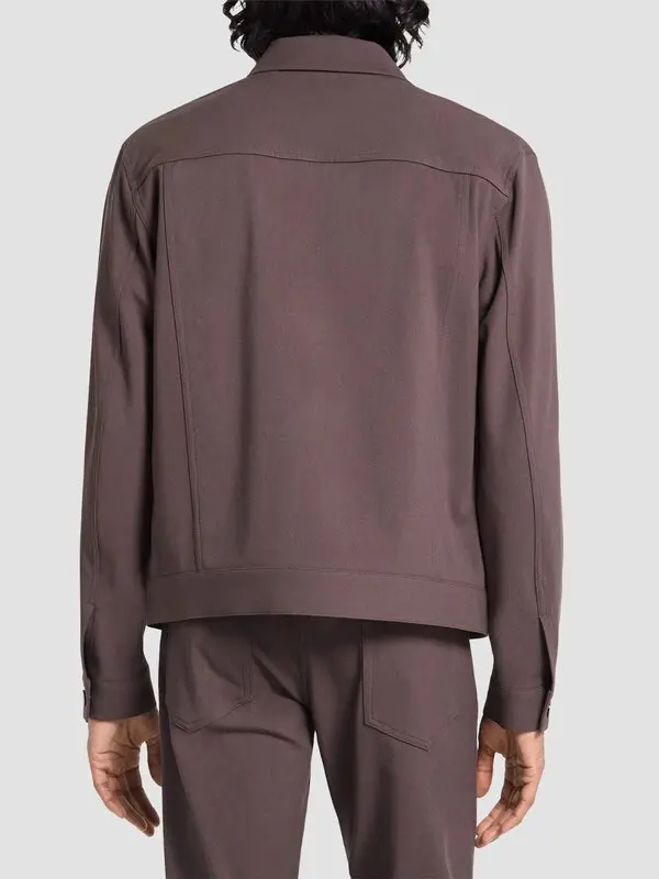 Theory River Neoteric Twill Trucker Jacket - Classic Brown