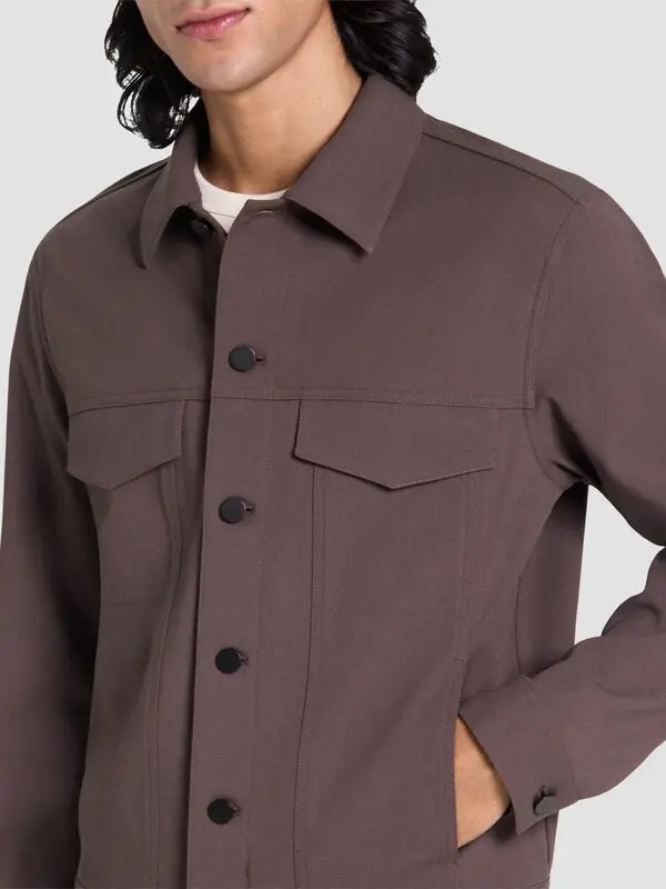 Theory River Neoteric Twill Trucker Jacket - Classic Brown