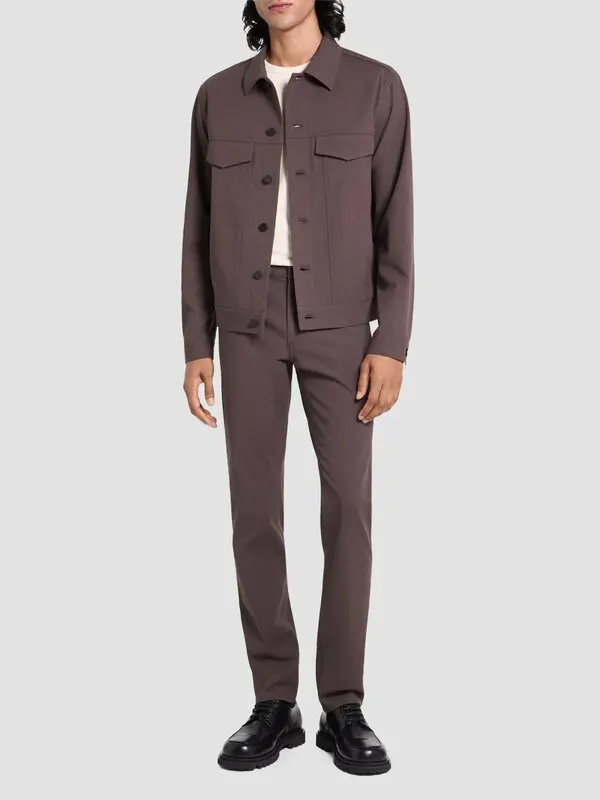 Theory River Neoteric Twill Trucker Jacket - Classic Brown