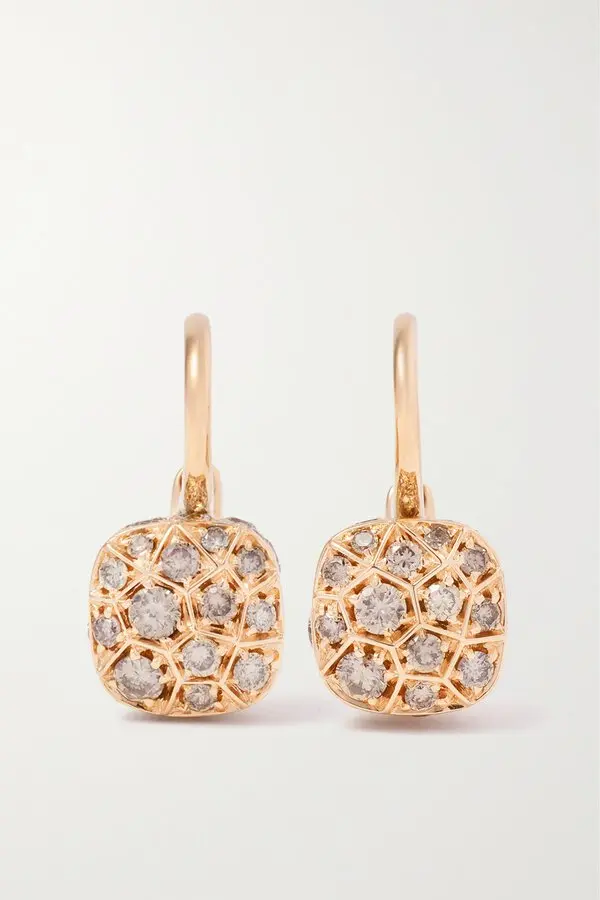 Pomellato Nudo Petit 18-karat Rose And White Diamond Earrings - Gold