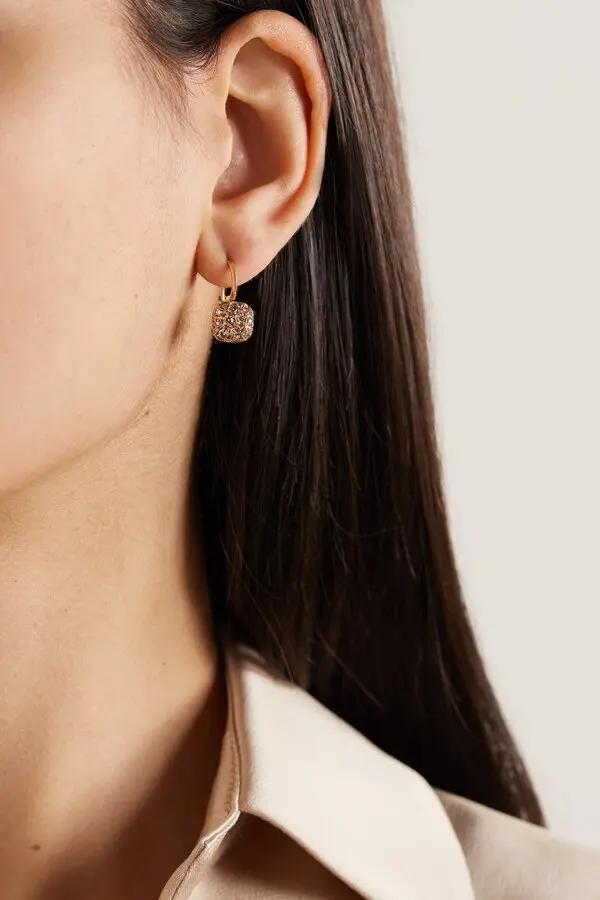 Pomellato Nudo Petit 18-karat Rose And White Diamond Earrings - Gold