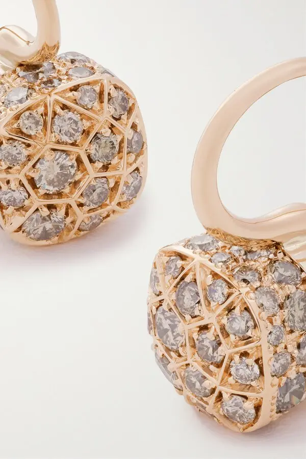 Pomellato Nudo Petit 18-karat Rose And White Diamond Earrings - Gold