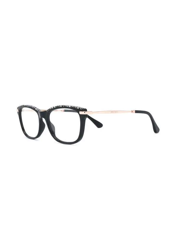 JIMMY CHOO Leopard Trim Glasses