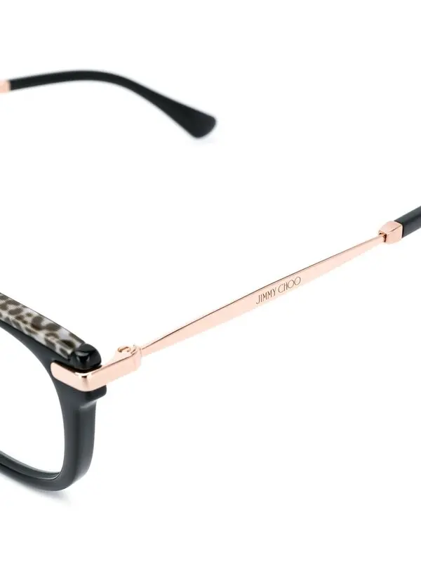JIMMY CHOO Leopard Trim Glasses