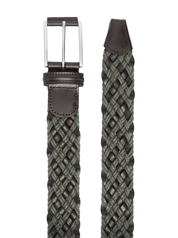 Anderson's Interwoven Leather Belt - Green