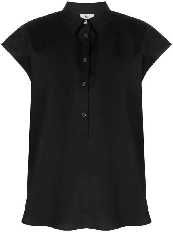 Woolrich Cap-sleeves Cotton Shirt - Black