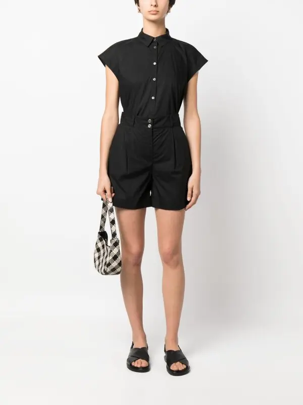 Woolrich Cap-sleeves Cotton Shirt - Black