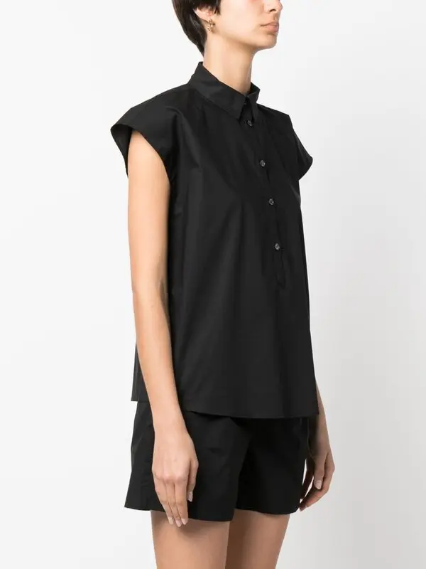 Woolrich Cap-sleeves Cotton Shirt - Black
