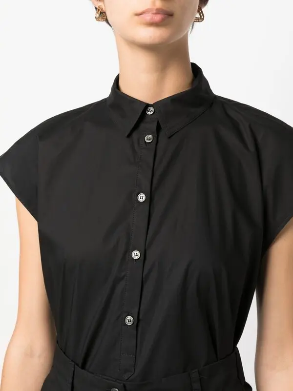 Woolrich Cap-sleeves Cotton Shirt - Black