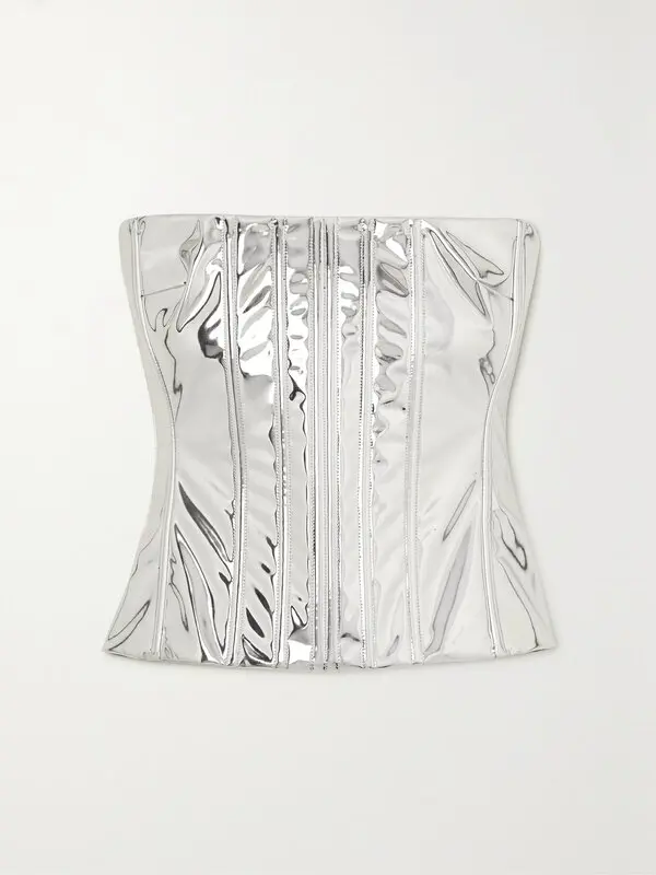 Dolce & Gabbana Metallic Coated Stretch-jersey Bustier Top