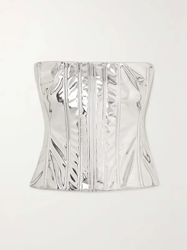 Dolce & Gabbana Metallic Coated Stretch-jersey Bustier Top