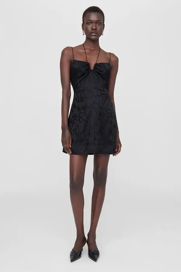 ANINE BING Papillon Dress - Black Butterfly Jacquard