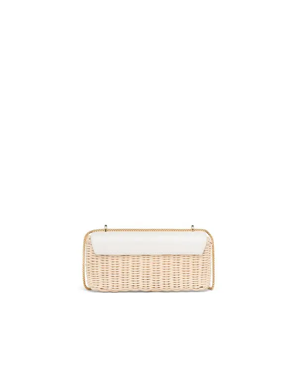 Prada Wicker And Leather Mini Bag - Neutral
