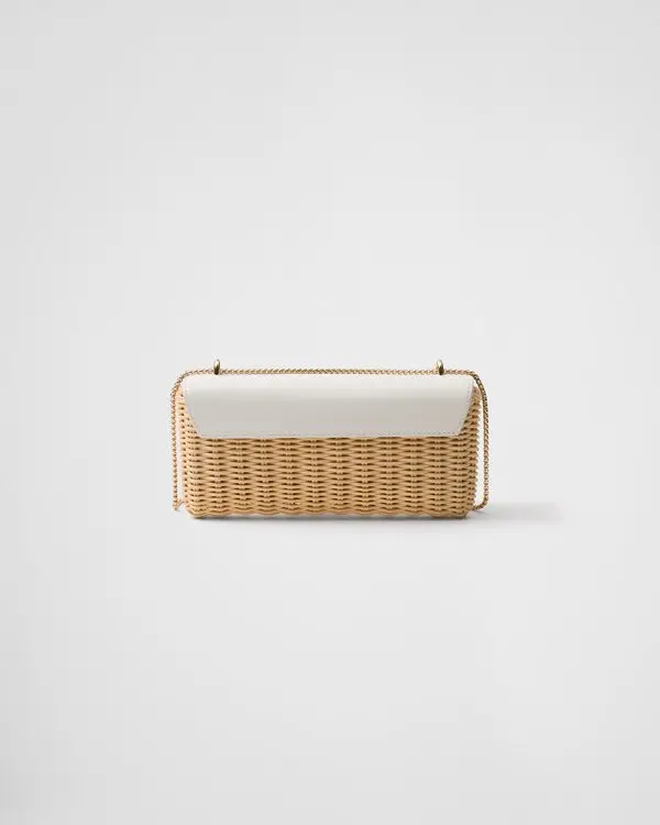 Prada Wicker And Leather Mini Bag