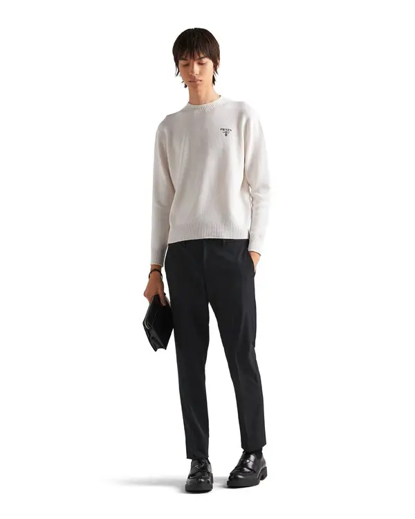 Prada Techno Stretch Slim Fit Trousers - Black