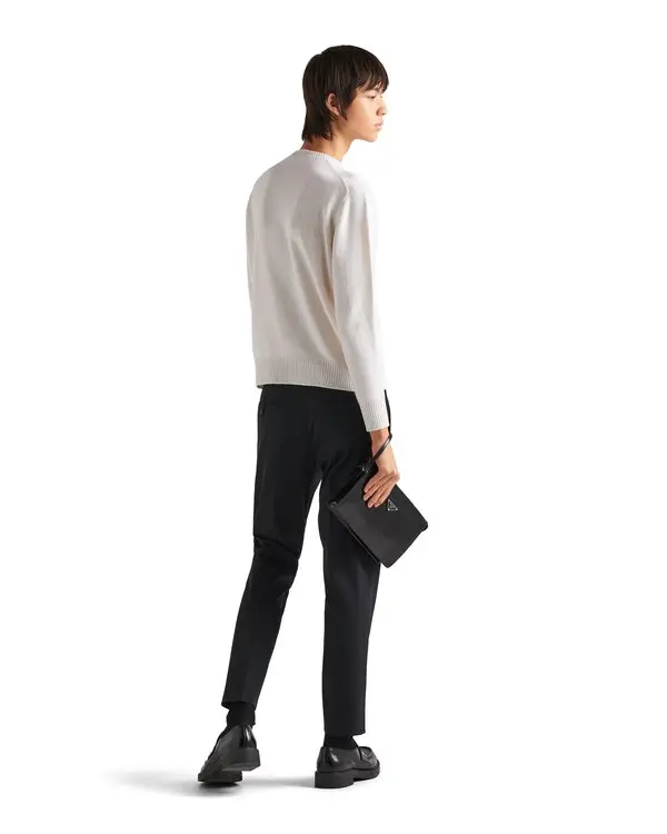 Prada Techno Stretch Slim Fit Trousers - Black