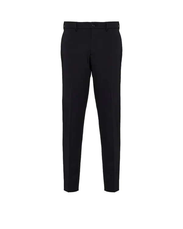 Prada Techno Stretch Slim Fit Trousers - Black